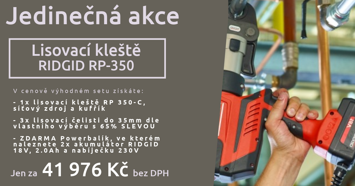 RIDGID lisovací kleště RP 350-C (Síť 230V), čelisti 3+1 ZDARMA